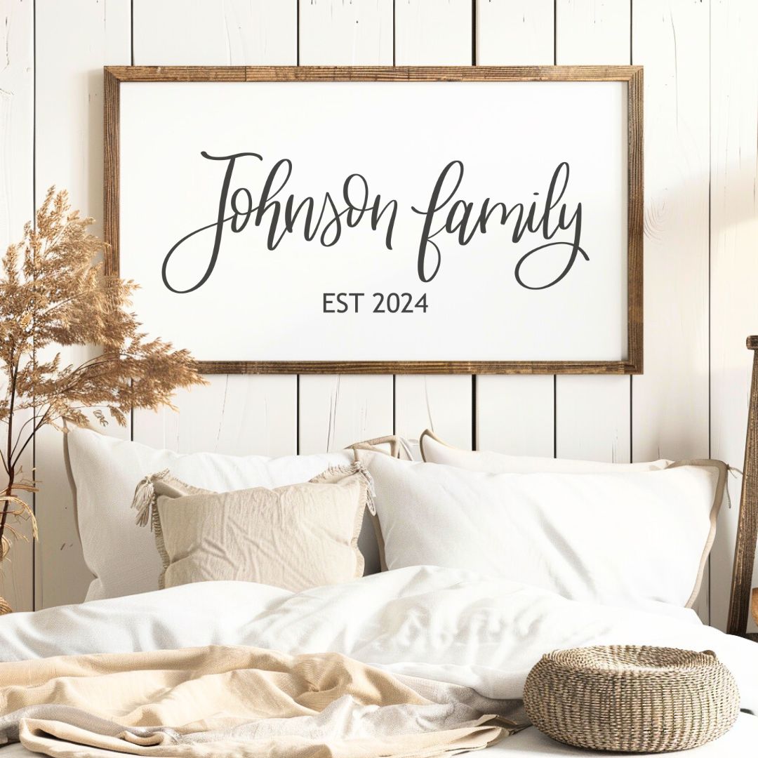 Personalized Family Last Name Hand Lettering | Farmhouse Digital Wall ...